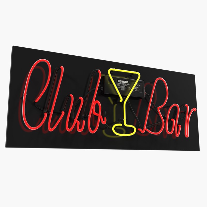 Neon sign club bar 3D - TurboSquid 1369780