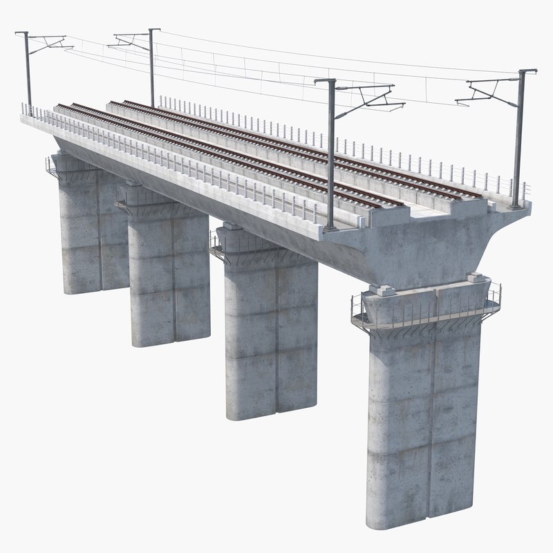 modèle 3D de Section du pont ferroviaire à grande vitesse - TurboSquid ...