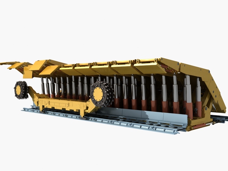 3D shearer loader longwall mining model - TurboSquid 1370141