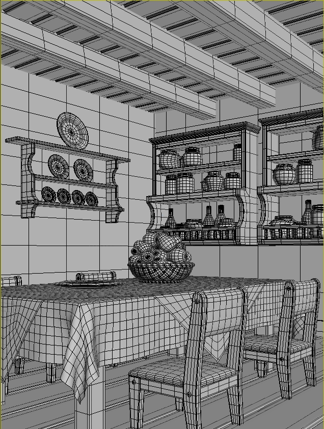 Kitchen scene 3D - TurboSquid 1370635