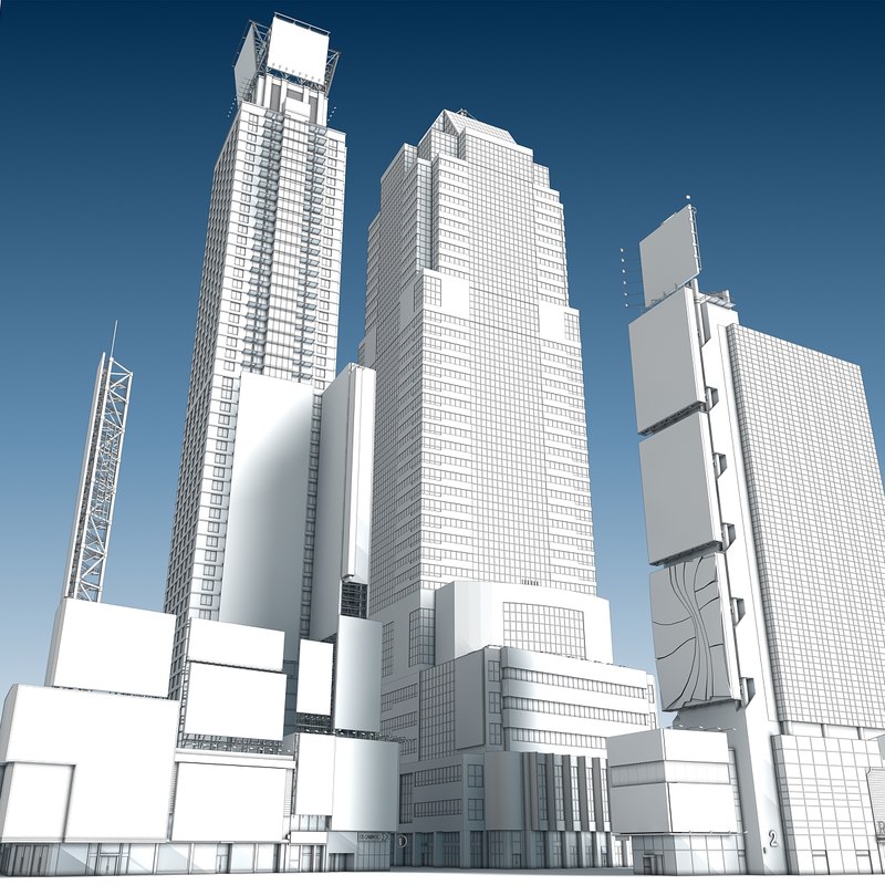 Square buildings 3D model - TurboSquid 1368812