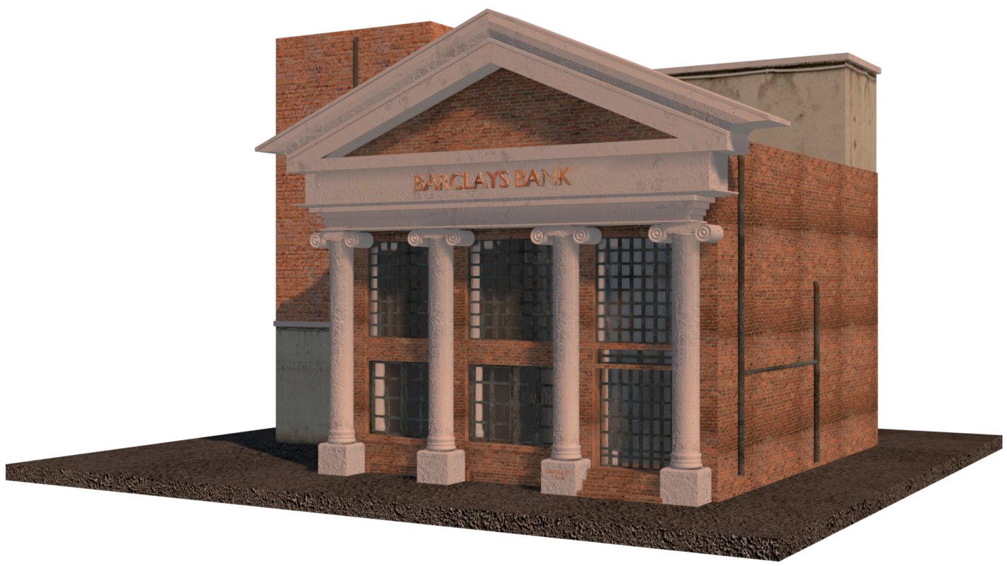 3d model building bank architecture