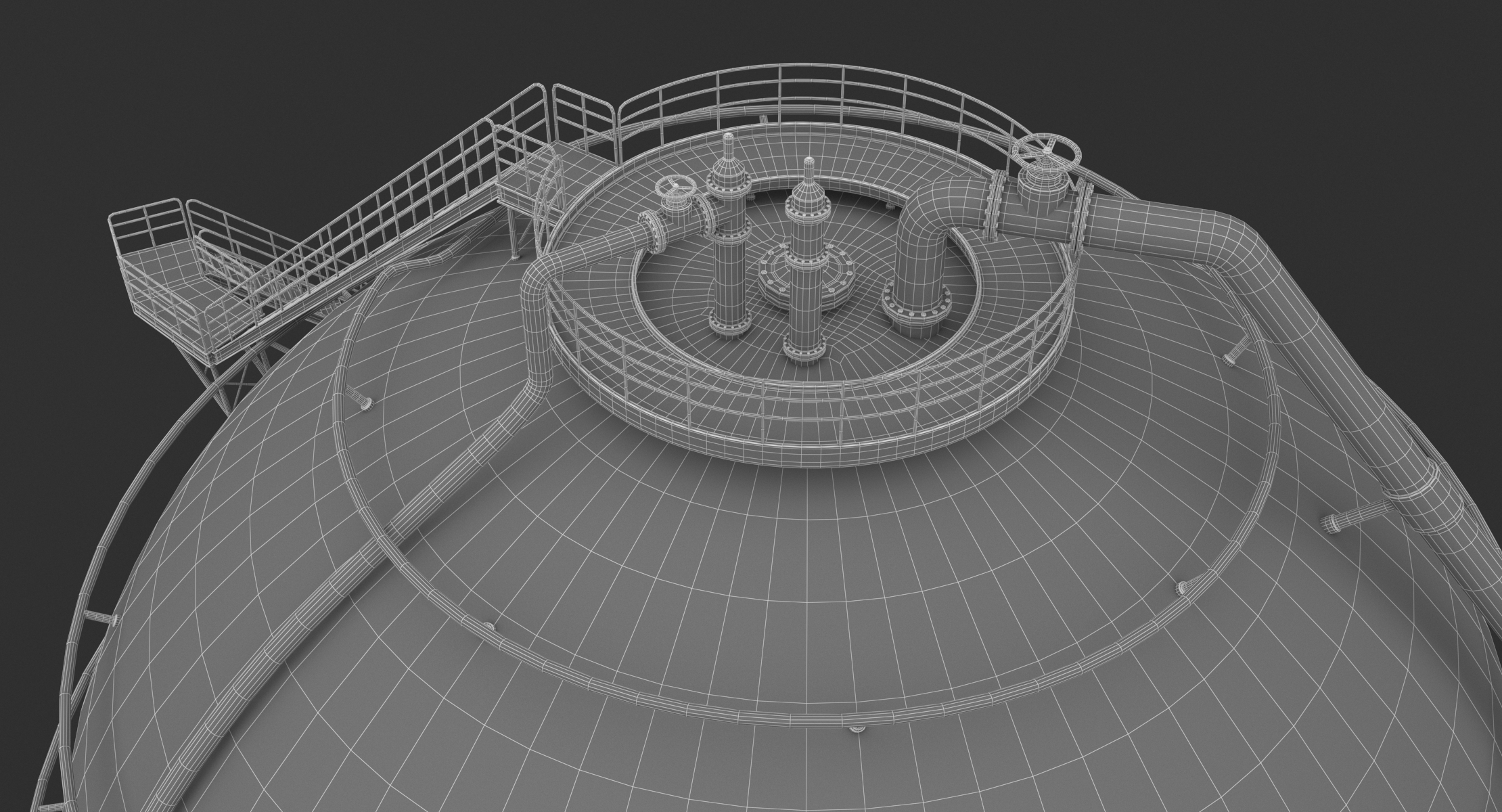 Spherical tank clear 3D model - TurboSquid 1371497