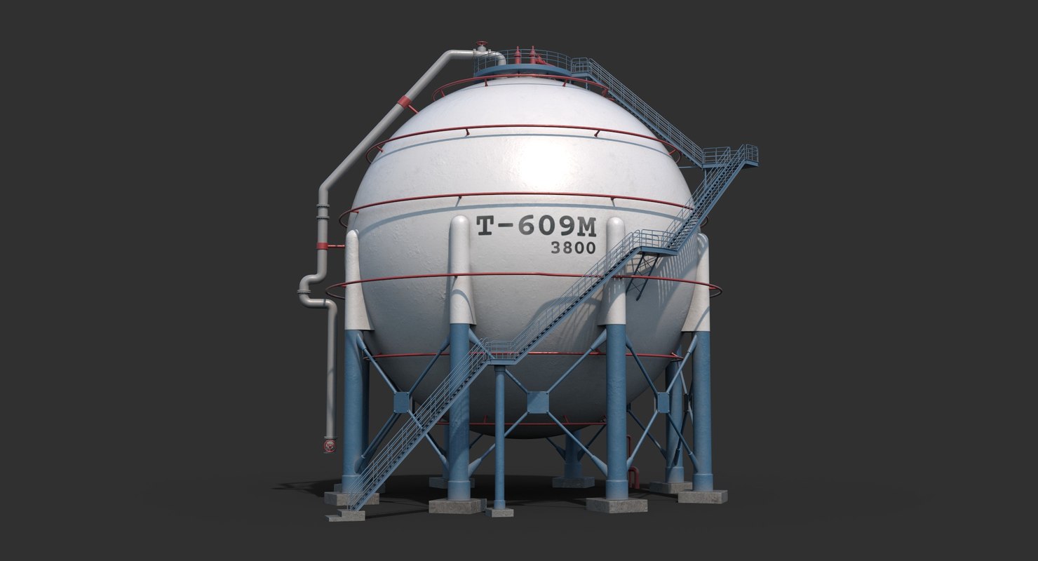 Spherical tank clear 3D model - TurboSquid 1371497