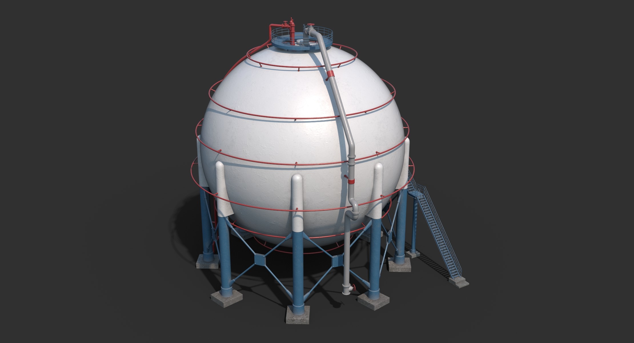 Spherical tank clear 3D model - TurboSquid 1371497
