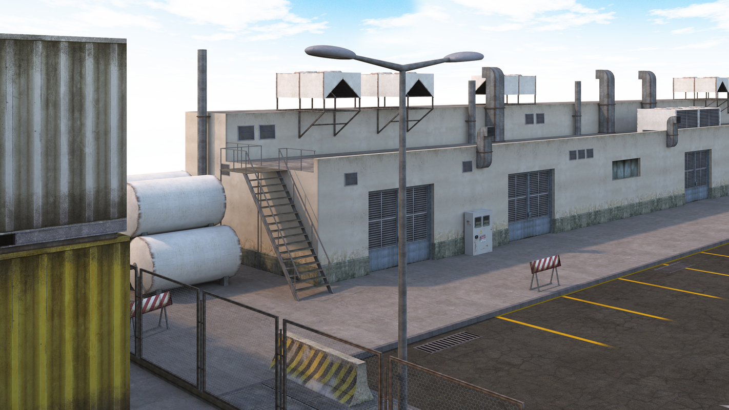 Factory parking lot 3D - TurboSquid 1371472