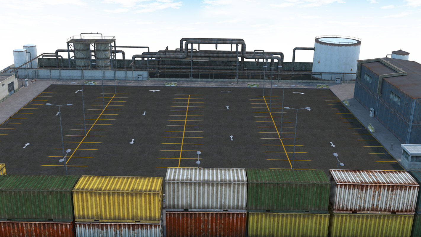 Factory parking lot 3D - TurboSquid 1371472