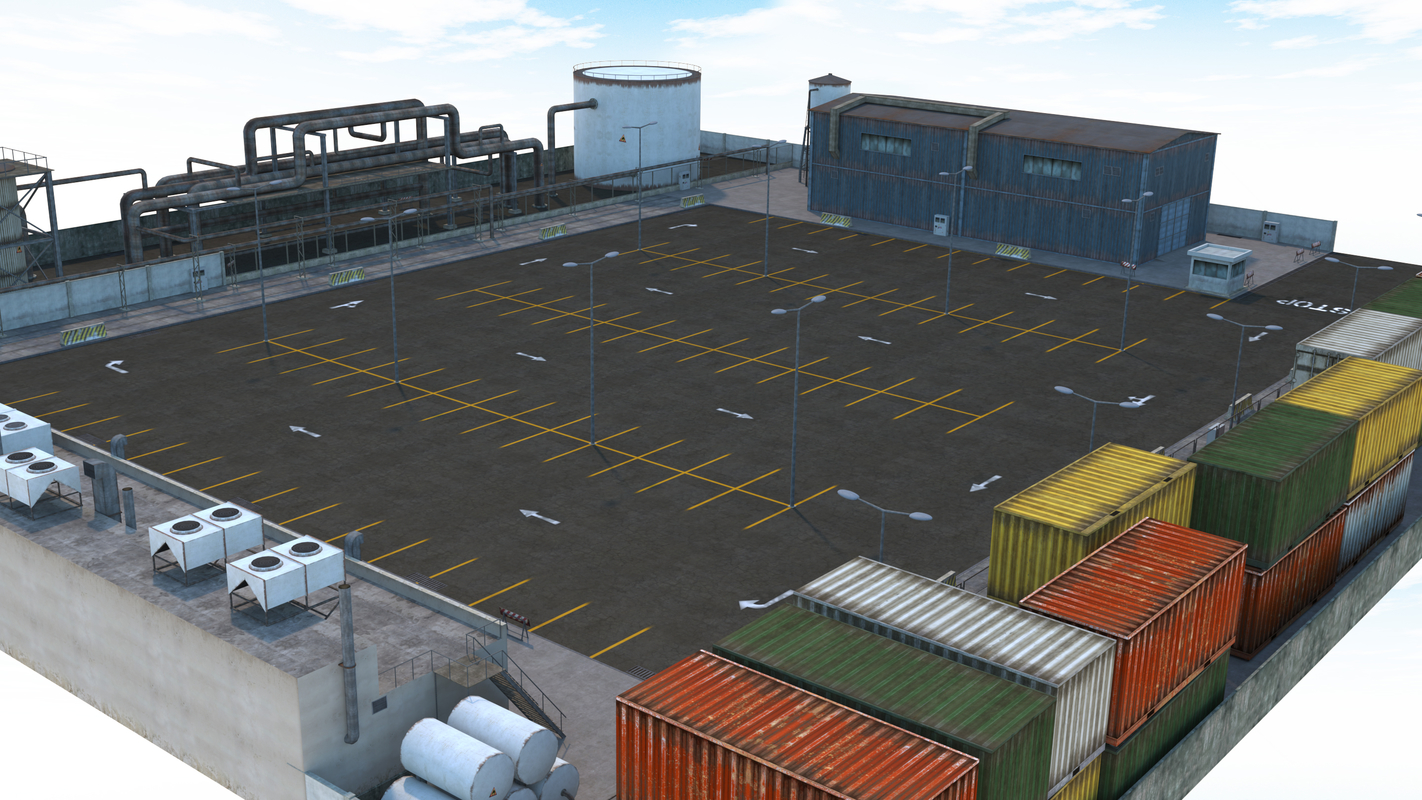Factory parking lot 3D - TurboSquid 1371472