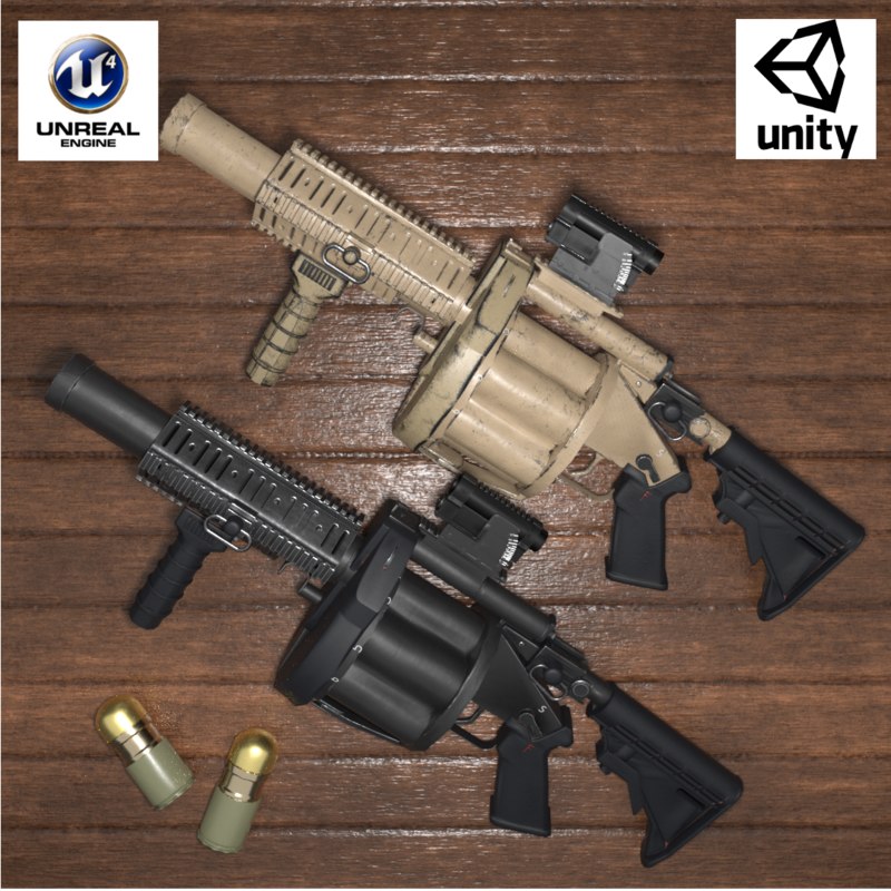 3D m32 grenade launcher model - TurboSquid 1377483