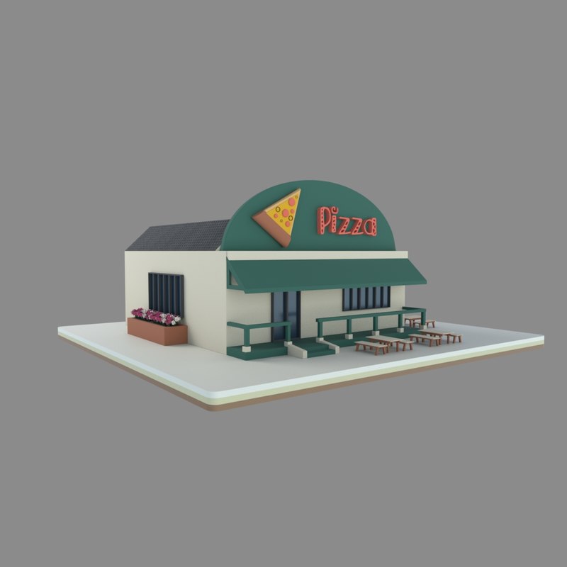 3D pizza shop - TurboSquid 1372297