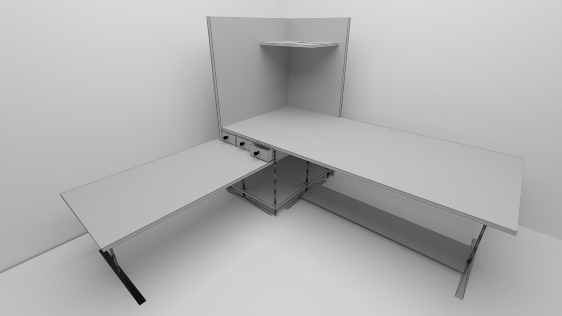 3d L-shape Corner Desk Computer Model - Turbosquid 1369858