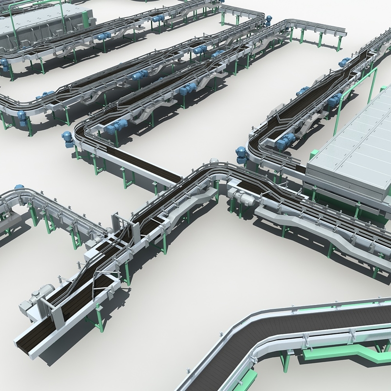 3D model conveyor warehouse industrial - TurboSquid 1372414