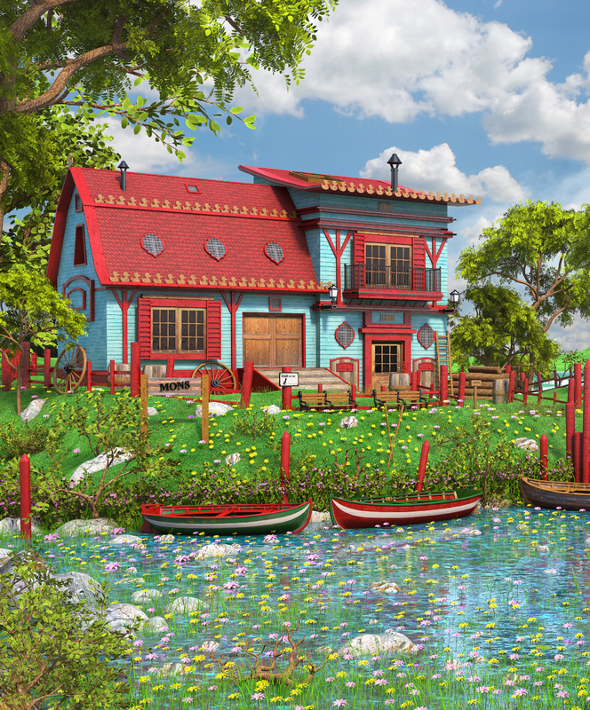 3D environment lake house model - TurboSquid 1372627