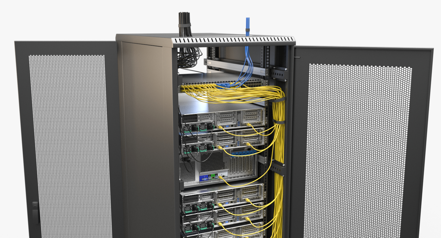 Populated server rack 3D model - TurboSquid 1372596