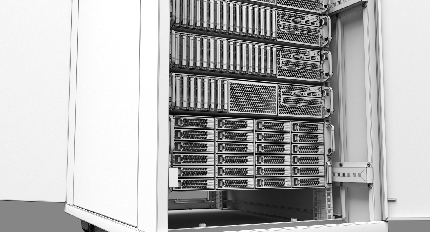 Populated server rack 3D model - TurboSquid 1372596