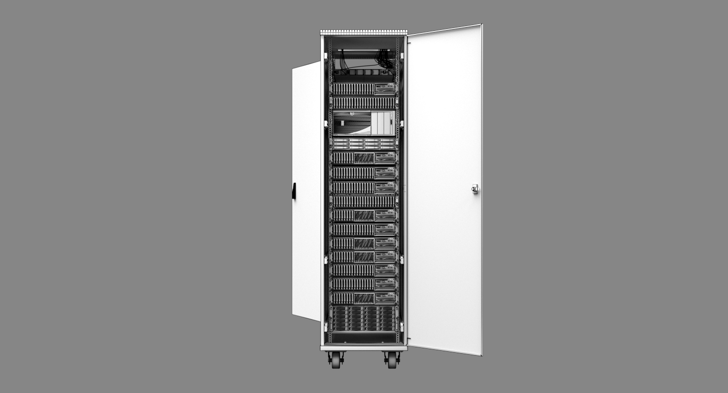 Populated server rack 3D model - TurboSquid 1372596