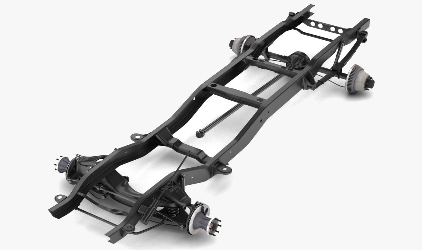 Dually pickup truck chassis model - TurboSquid 1372746