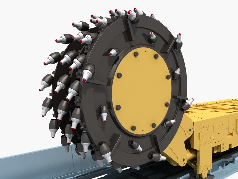 3D shearer loader longwall mining model - TurboSquid 1370141