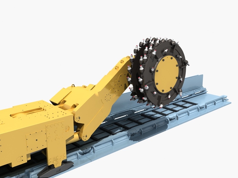 3D shearer loader longwall mining model - TurboSquid 1370141