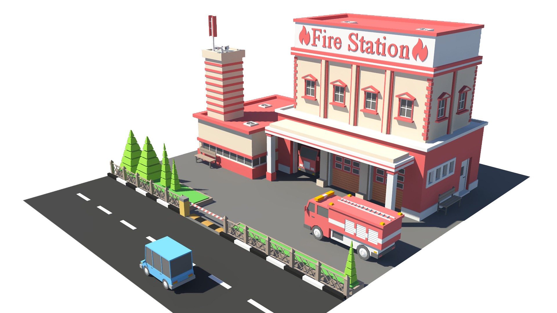 3D firestation01 model - TurboSquid 1373308