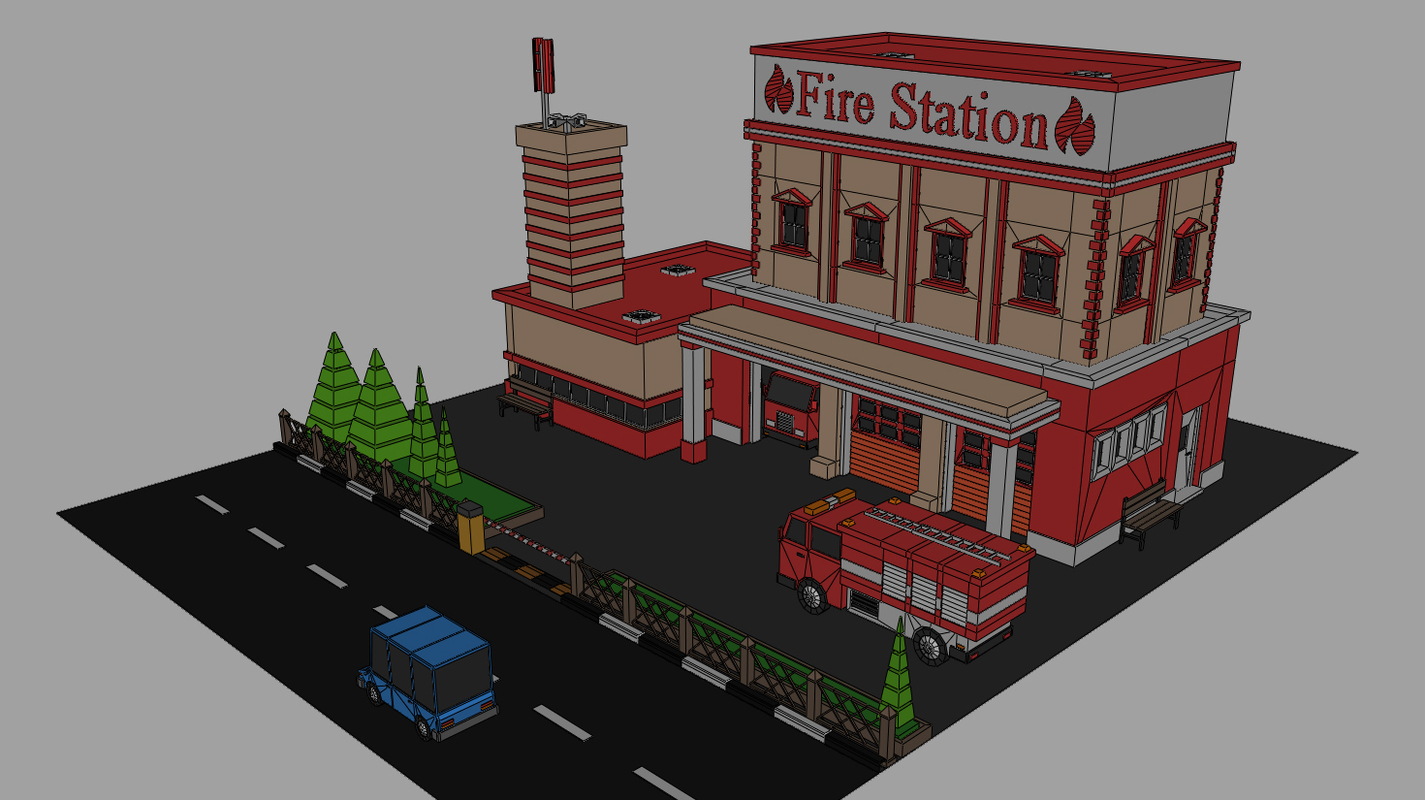 3D firestation01 model - TurboSquid 1373308