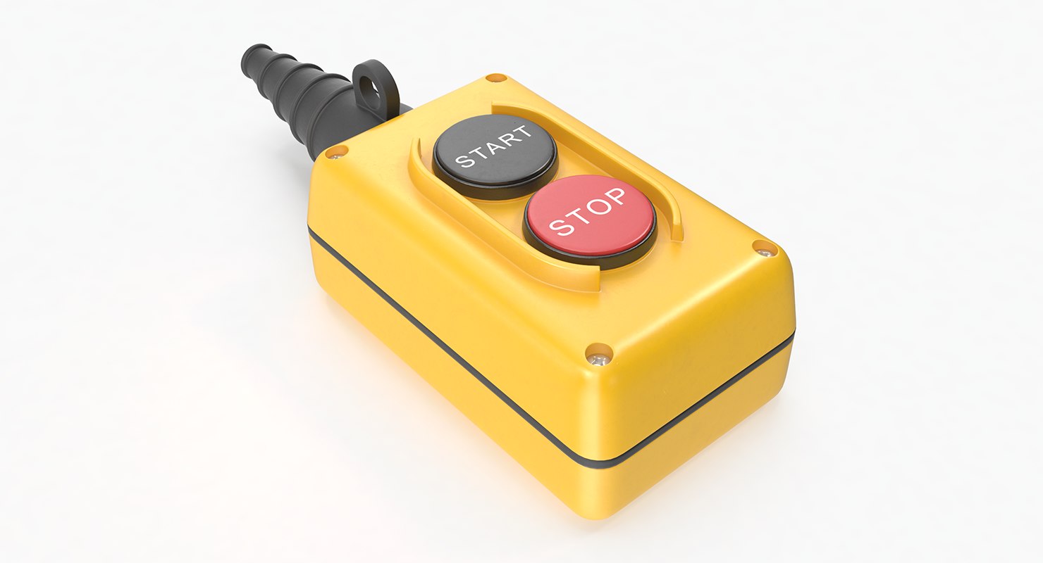 modelo 3d Botón pulsador de arranque / parada de 2 botones - TurboSquid ...