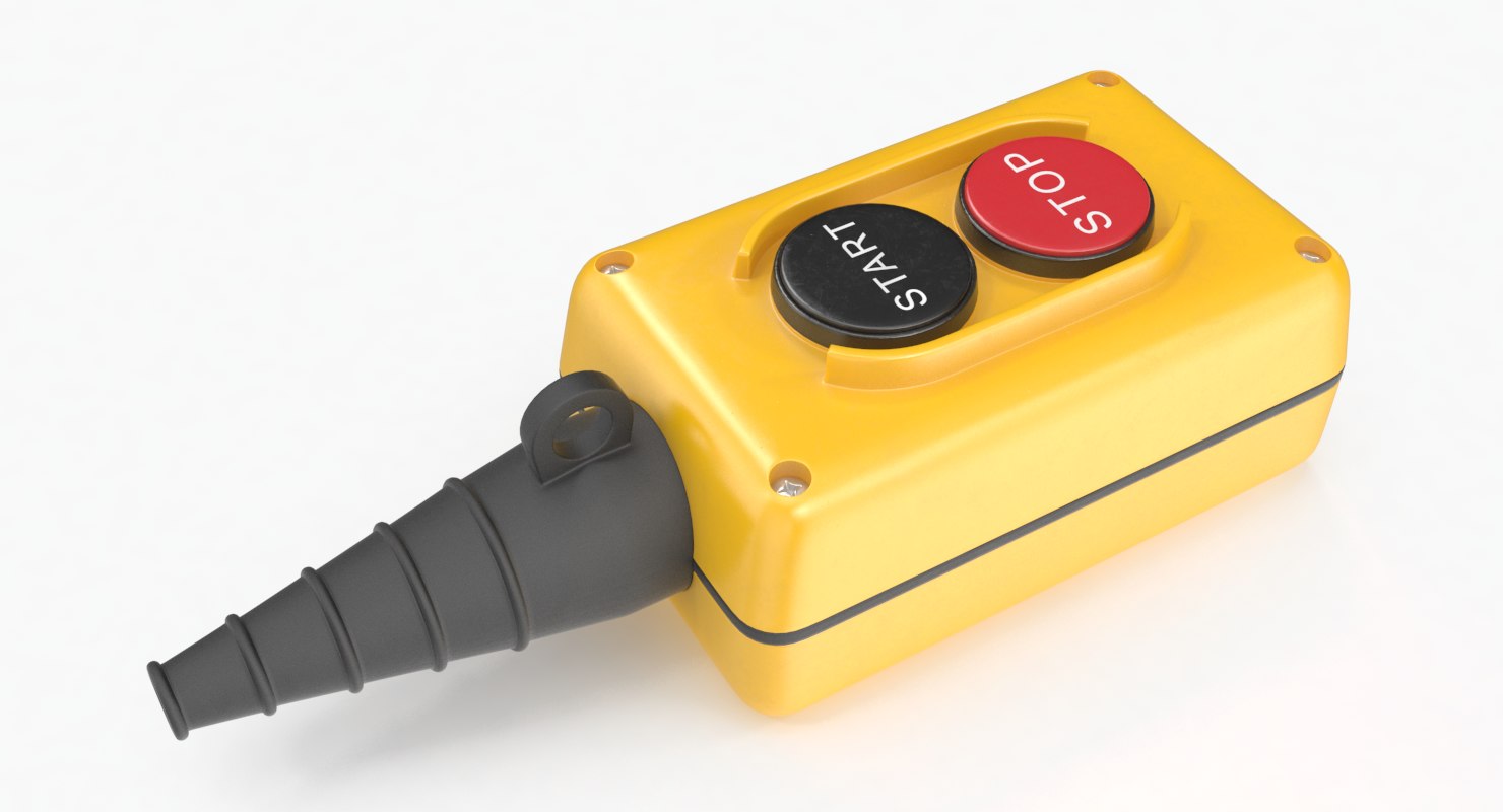 3D 2-button start stop pendant - TurboSquid 1373394