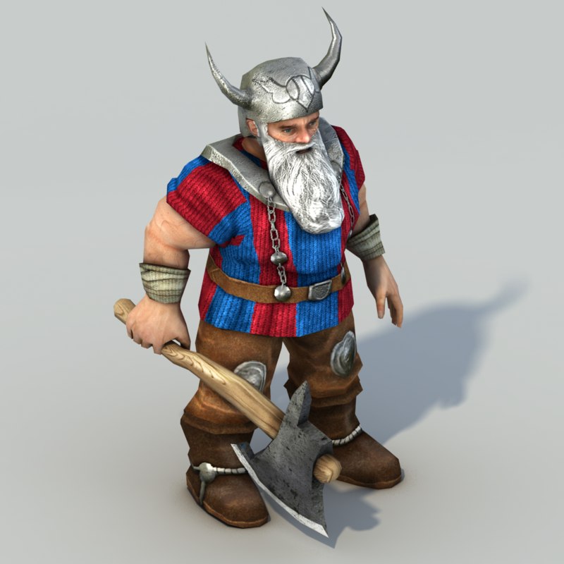 rigged dwarf 3d model