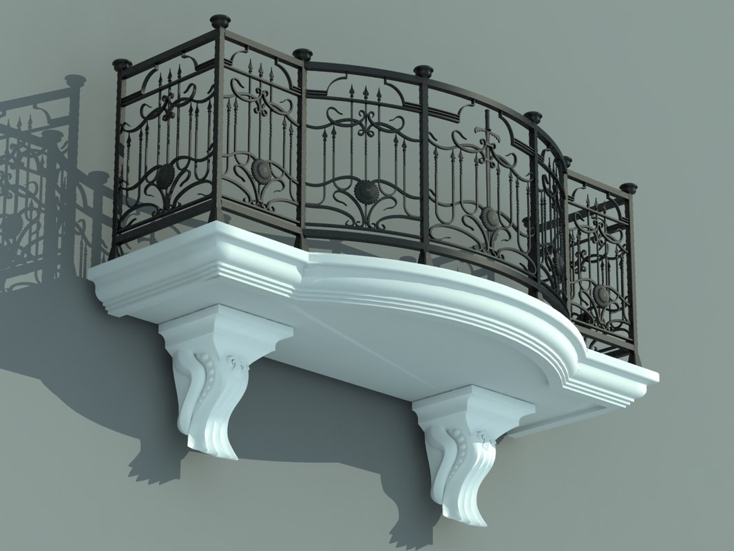 Architectural balcony model - TurboSquid 1374879