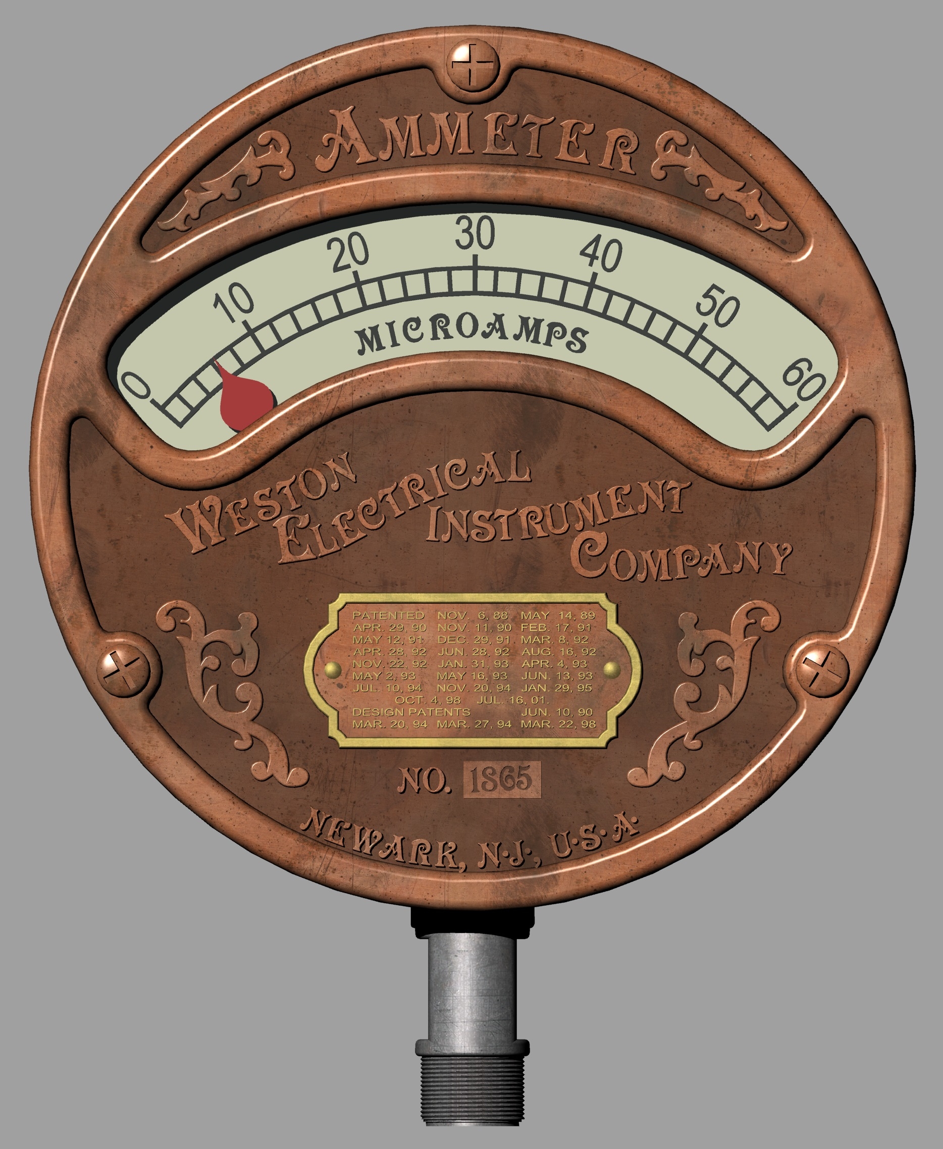 Vintage ammeter weston electrical 3D model - TurboSquid 1374901