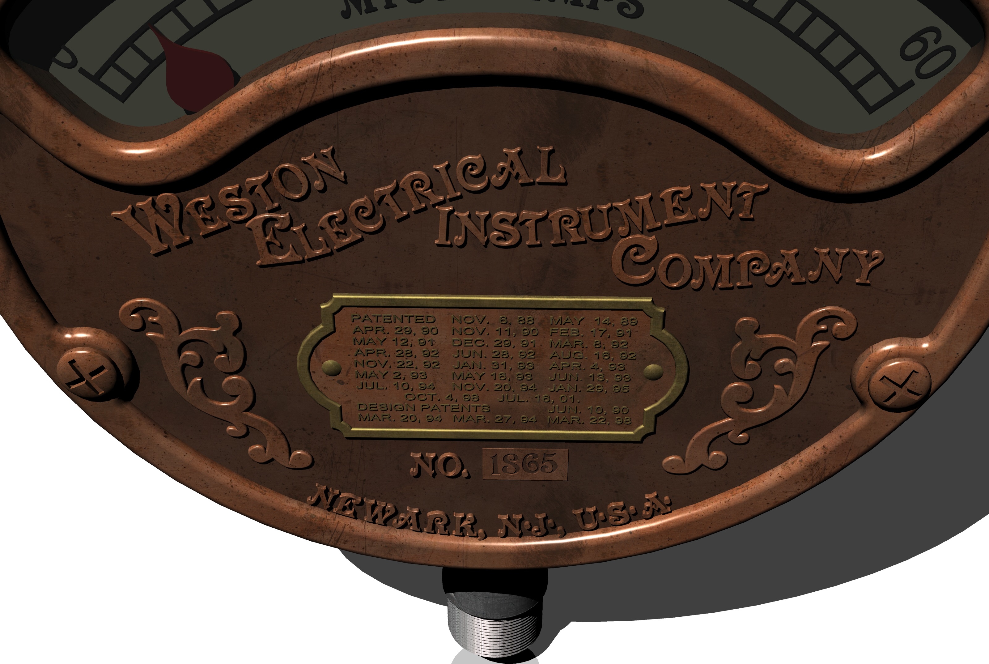 Vintage ammeter weston electrical 3D model - TurboSquid 1374901