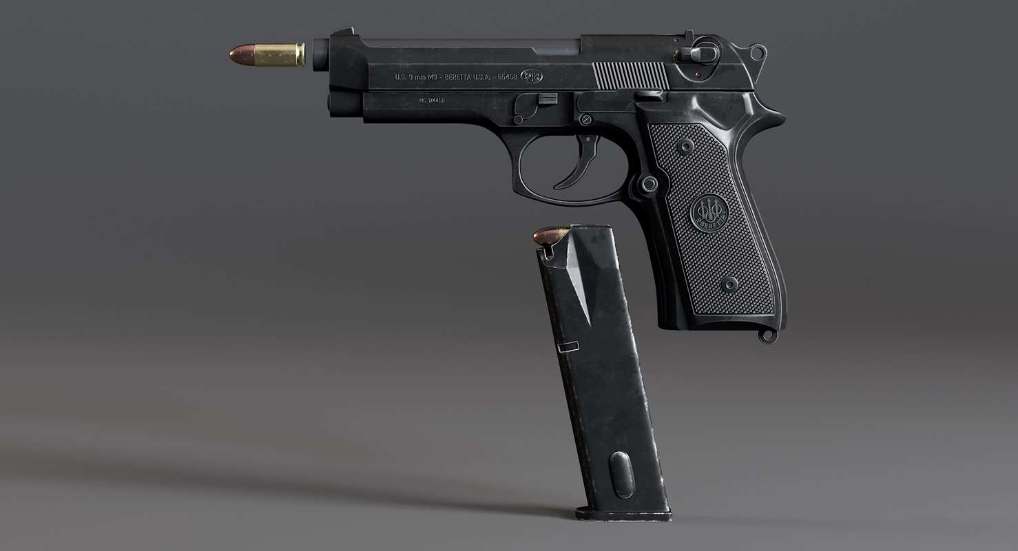 Pistole beretta m9 model - TurboSquid 1375262