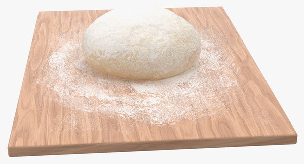 Fresh raw dough wooden board 3D model - TurboSquid 1375398
