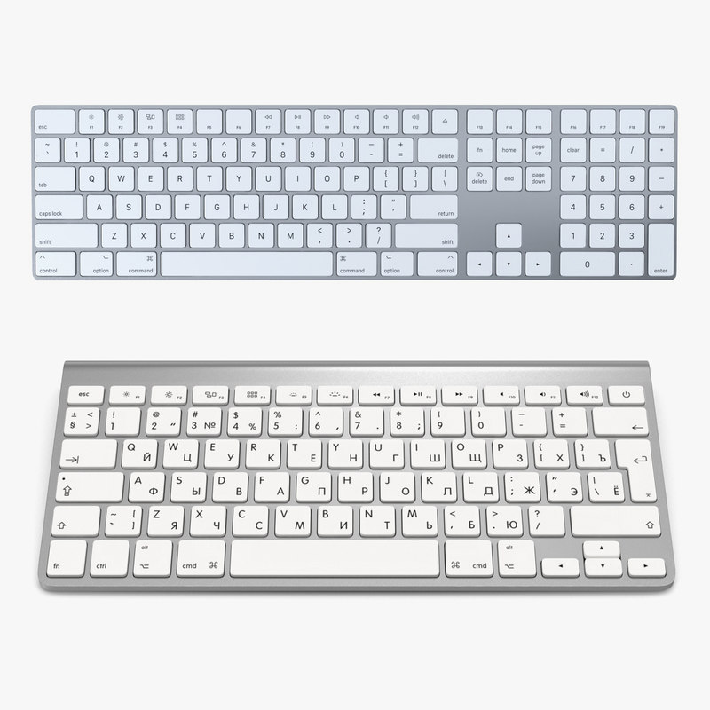 Apple wireless keyboards keys model - TurboSquid 1375436