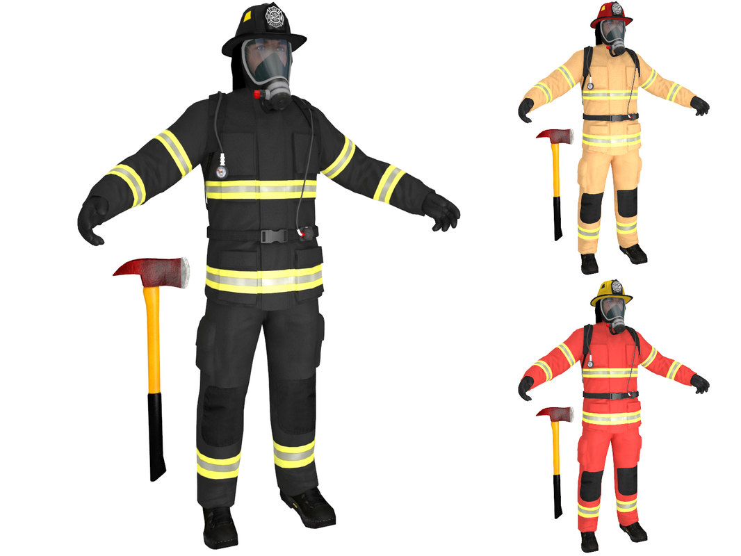 3D firefighter ready man model - TurboSquid 1375514
