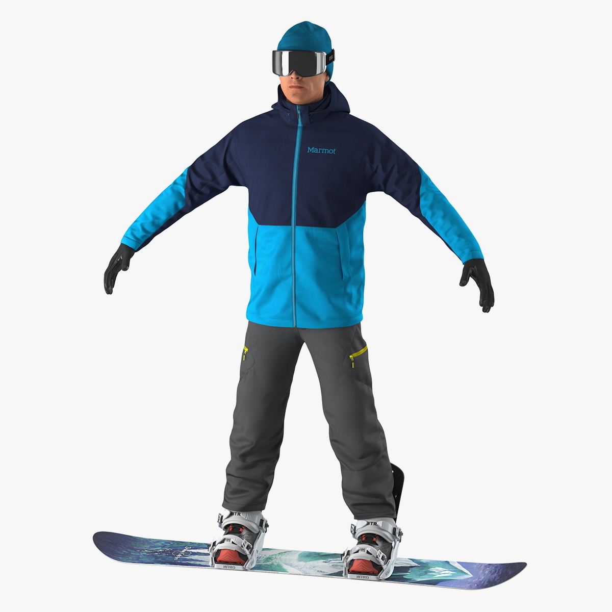 3D snowboarder board mountain snow model - TurboSquid 1375795
