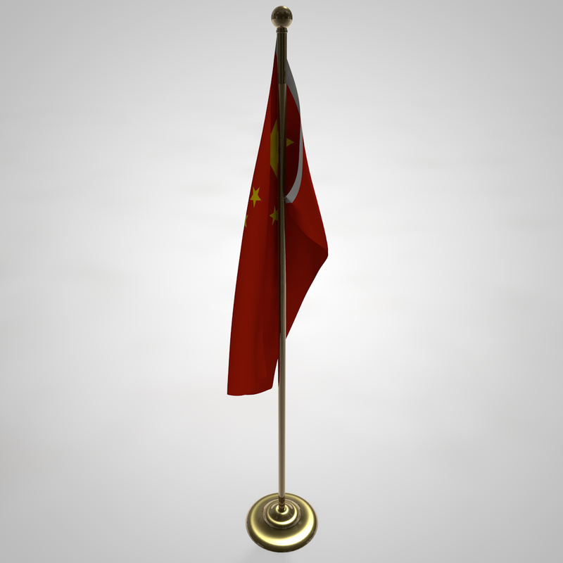 3D chinese flag pole - TurboSquid 1375938