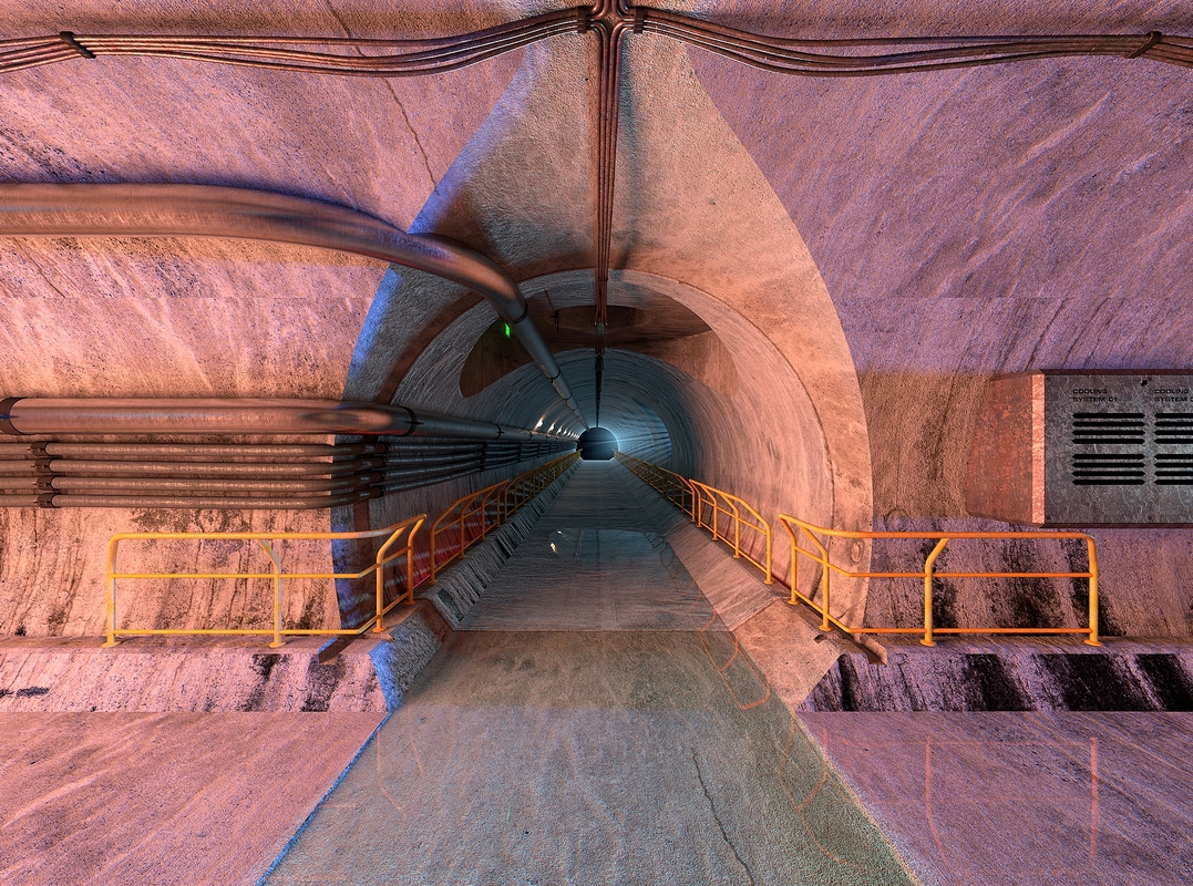 3D sci-fi tunnel scene - TurboSquid 1376277