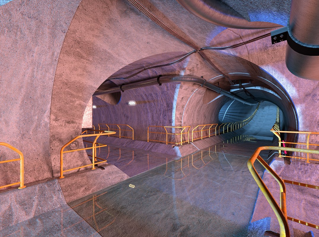 3D sci-fi tunnel scene - TurboSquid 1376277