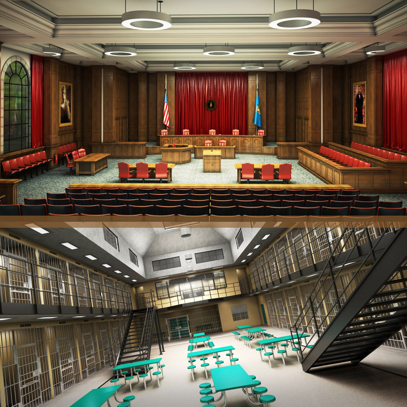 3D courtroom prison model - TurboSquid 1376681
