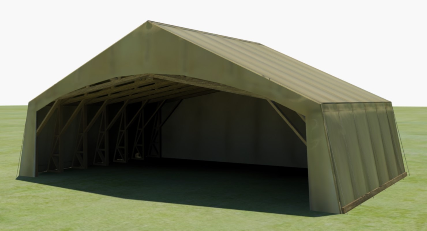 Ww1 aircraft tent hanger 3D model - TurboSquid 1376840