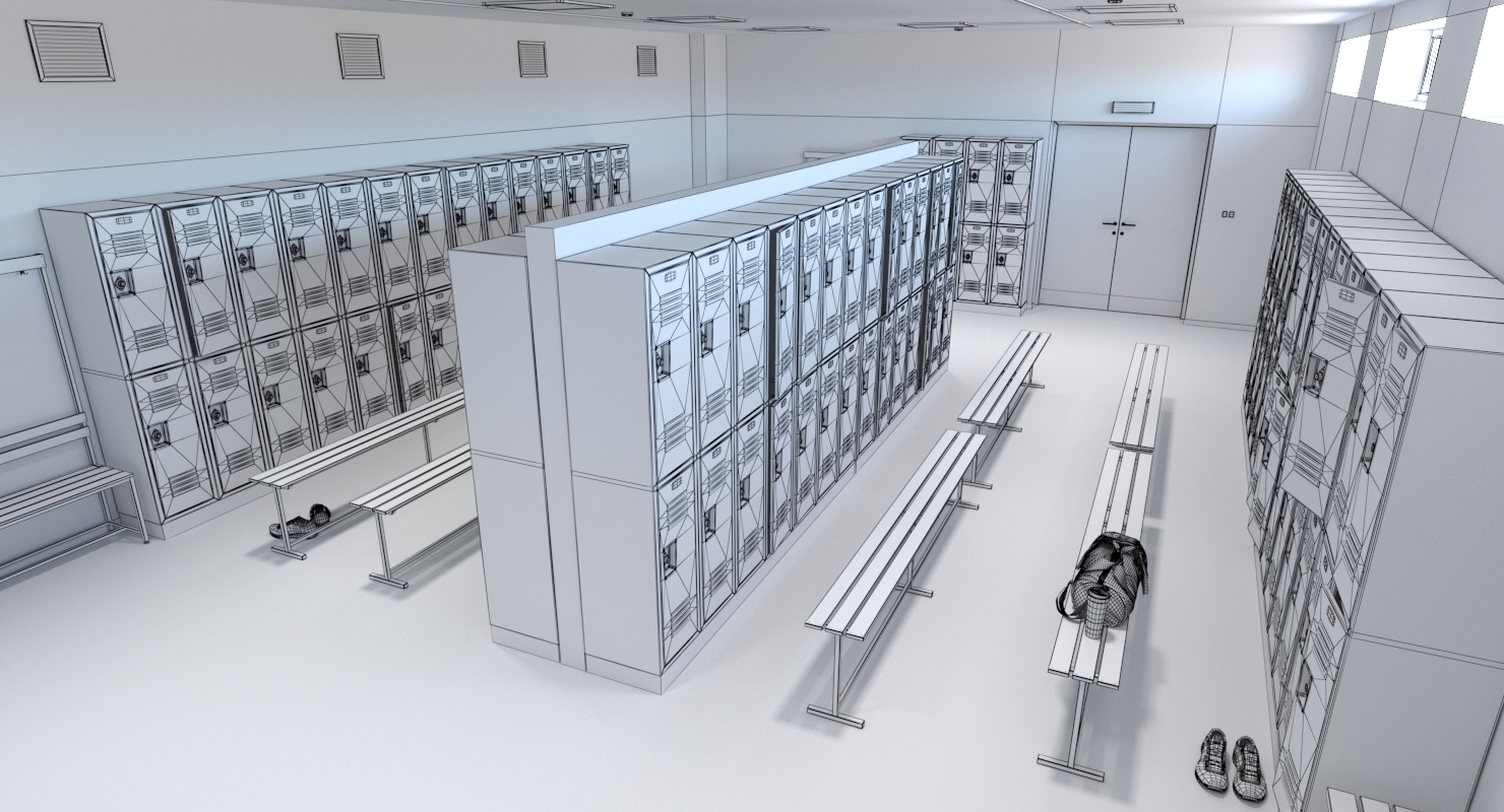 Realistic locker room 3D model - TurboSquid 1374728
