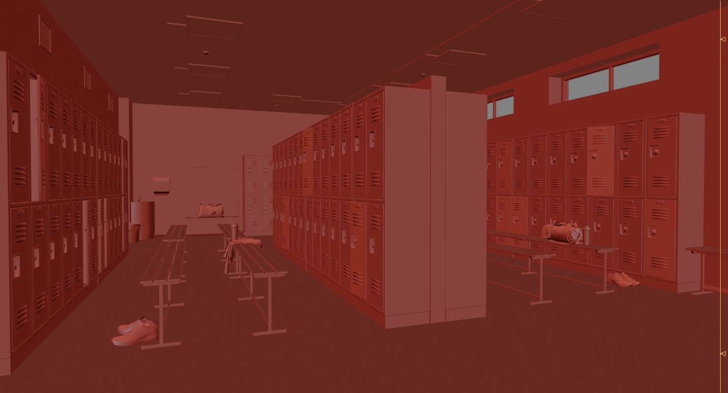 Realistic locker room 3D model - TurboSquid 1374728