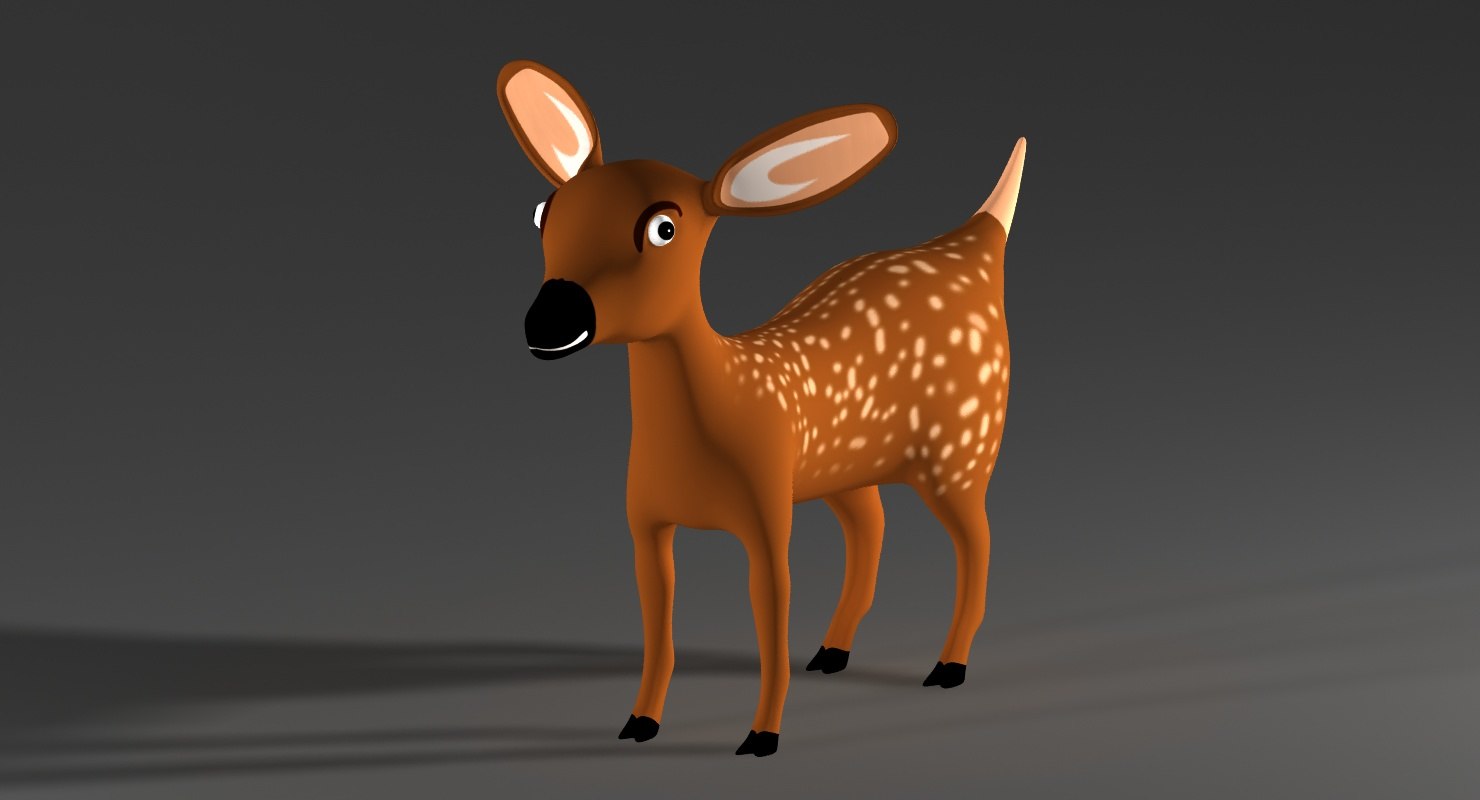 3D fawn cartoon model - TurboSquid 1377511