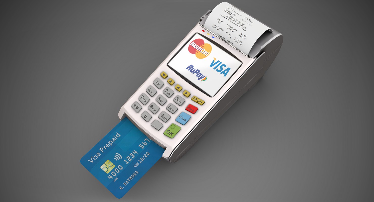 3d model pos payment terminal