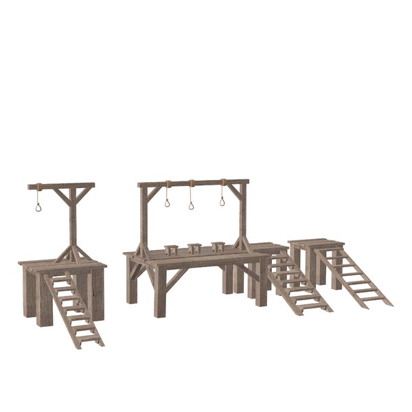 3d model medieval gallows