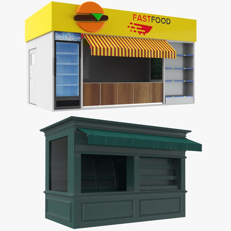 3D kiosks booth model - TurboSquid 1377376