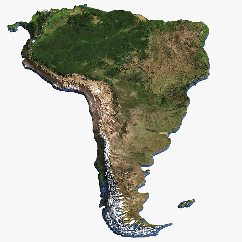 modelo 3d Mapa del continente de américa del sur - TurboSquid 1377501