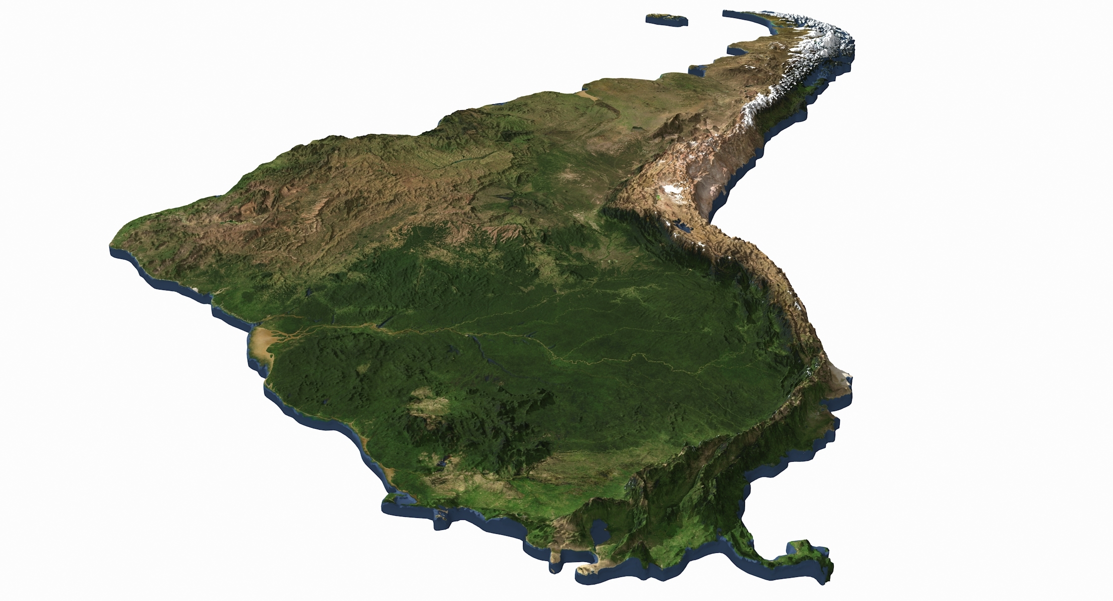 modelo 3d Mapa del continente de américa del sur - TurboSquid 1377501