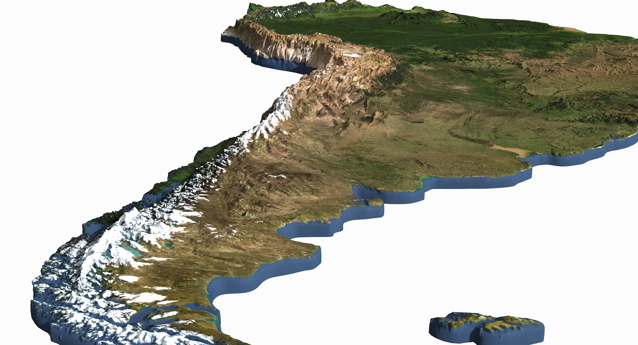 modelo 3d Mapa del continente de américa del sur - TurboSquid 1377501